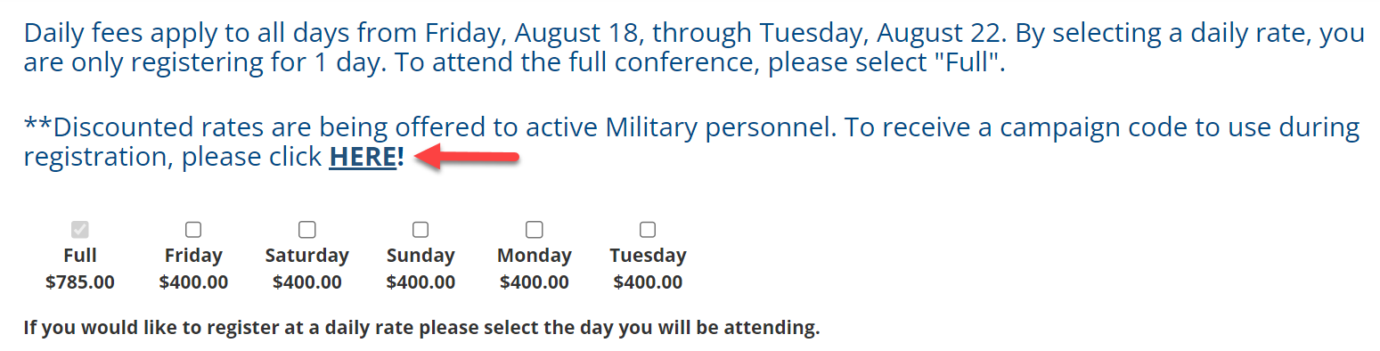 Where can I find the active military discount code?